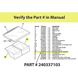 240337103 Fridge Crisper Drawer Compatible with Frigidaire 240337102, 240337105, 240337107, 240337108, 240337109, 891037 Refrigerator Drawers – Refrigerator Shelf Crisper Bin