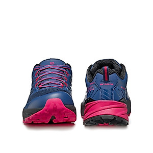 SCARPA Women's Rush GTX Waterproof Gore-Tex Shoes for Hiking and Trail Running - Blue/Fuxia - 8.5-9