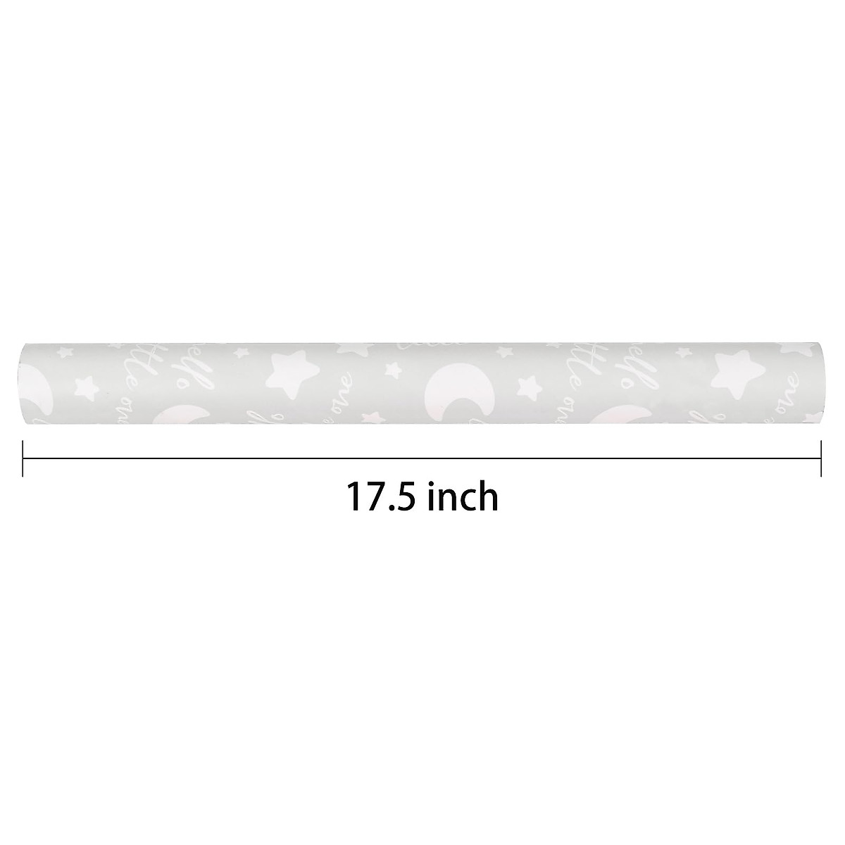 RUSPEPA Reversible Wrapping Paper Roll - Mini Roll - Baby Light Gray Pattern Great for Baby Shower, Birthday, Party - 17.5 Inches X 32.8 Feet