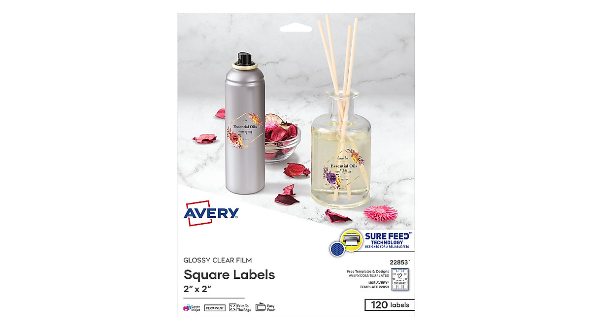 Avery Clear Printable Labels - 2x2 Inch, 120 Premium Stickers