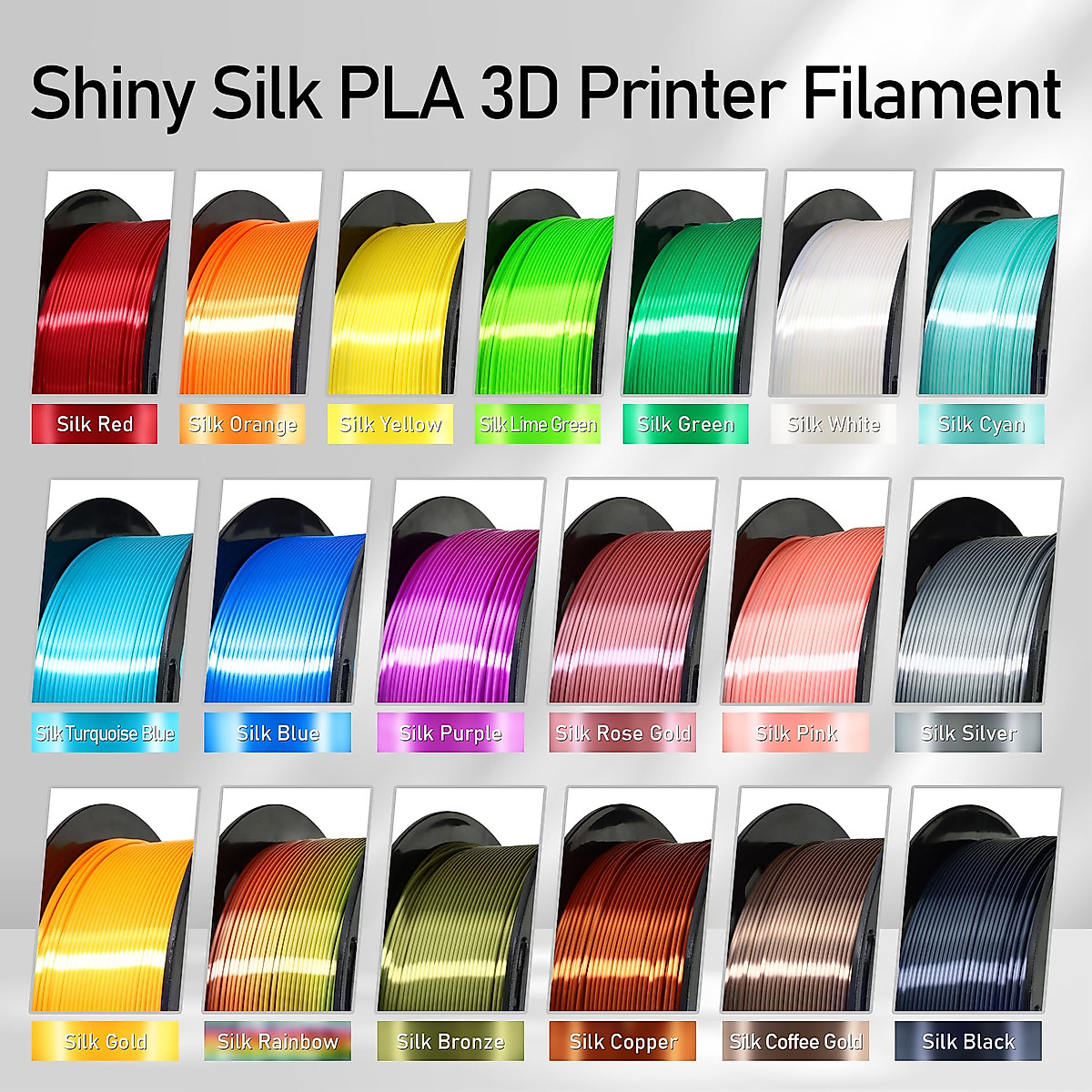 DO3D Silk Multicolored Rainbow PLA 3D Printer Filament, 1.75mm PLA Fast Color Change 3D Printing Material, 1kg Spool (2.2lbs),for FDM 3D Printers