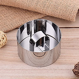 SWETON Cake Rings Cooking Rings Dessert Mousse Mold Stainless Steel with Pusher for Desserts Making (4PCS)