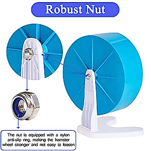 8.5 in Silent Hamster Wheel for Syrian Hamster Exercise Wheel & Quiet Hamster Running Spinner Wheel with Stable Stand for Hedgehog, Gerbils, Mice, Dwarf Hamster and More Small Pets, Blue