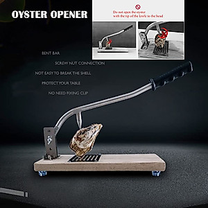 NOMAL Stainless Steel Vertical Oyster Shucker Adjustable Oyster Clam Opener Machine Heavy Duty Oyster Sheller Practical Tool for Hotel Buffets, Homes Gift (WOOD)