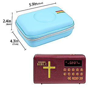 Leayjeen Travel Carry Case Compatible with Wonder Bible NIV- The Talking Audio Bible Player (New International Version)(Case Only)(Blue)