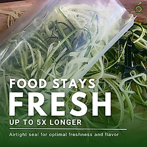 FoodVacBags 8'' x 50' Vacuum Sealer Roll (Set of 2) - BPA-Free, Heavy-Duty, Food Saver Compatible Bags - Embossed Commercial Grade - Ideal for Sous Vide, Food Storage, and Meal Prep