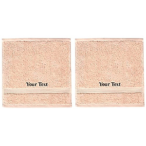 Maura Personalized Towels Super Soft, Highly Absorbent, Bathroom Towel Sets, 100% Cotton USA Monogrammed Gifts (Washcloths - Set of 2, Pearl Blush)