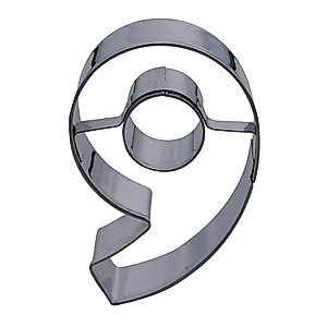Number Nine (9) Cookie Cutter, Premium Food-Grade Stainless Steel, Dishwasher Safe (9)