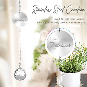 Mooncraftlogy Memorial Gifts for Loss of Loved One, Unique Sympathy Gift Idea Clear Crystal Ball Window Suncatcher, Rainbow Bereavement Grief Gift Box for Loss of Mom Dad Husband Son Daughter