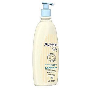Aveeno Baby Daily Moisture Lotion for Delicate Skin with Natural Colloidal Oatmeal & Dimethicone, Hypoallergenic, Fragrance-, Phthalate- & Paraben-Free, 3 x 18 fl. oz