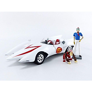Silver Screen Machines - Speed Racer Mach 5 w/Chim-Chim and Speed Racer Figures (AWSS124)