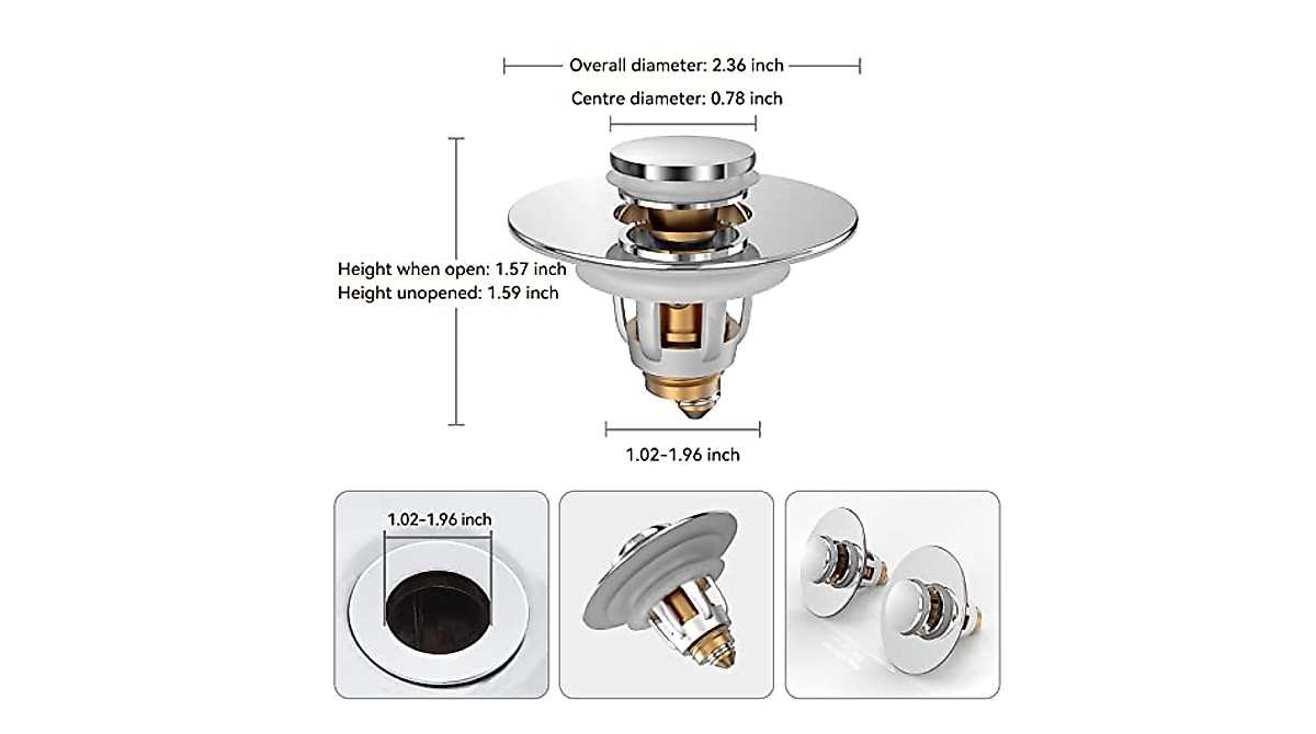 Universal Pop-Up Sink Plug - Versatile & Durable Drain Solution