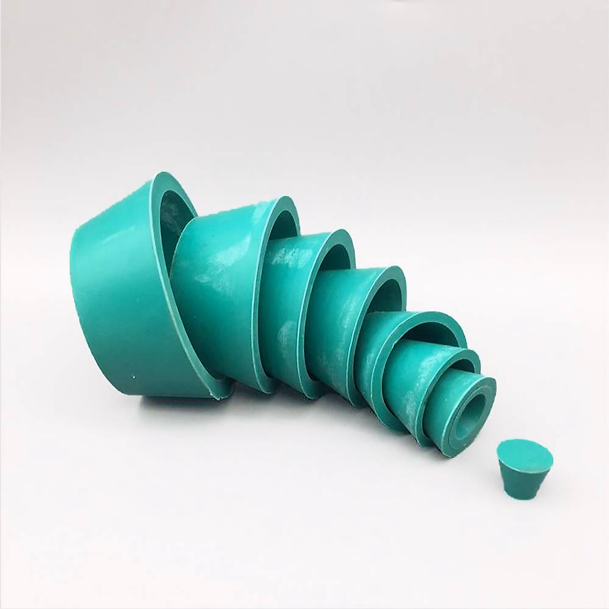 LabZhang 9 Count Buchner Funnel Flask Adapter Set,Filter Adapter Cones Set,Tapered Collar Green 9 Sizes,9pcs