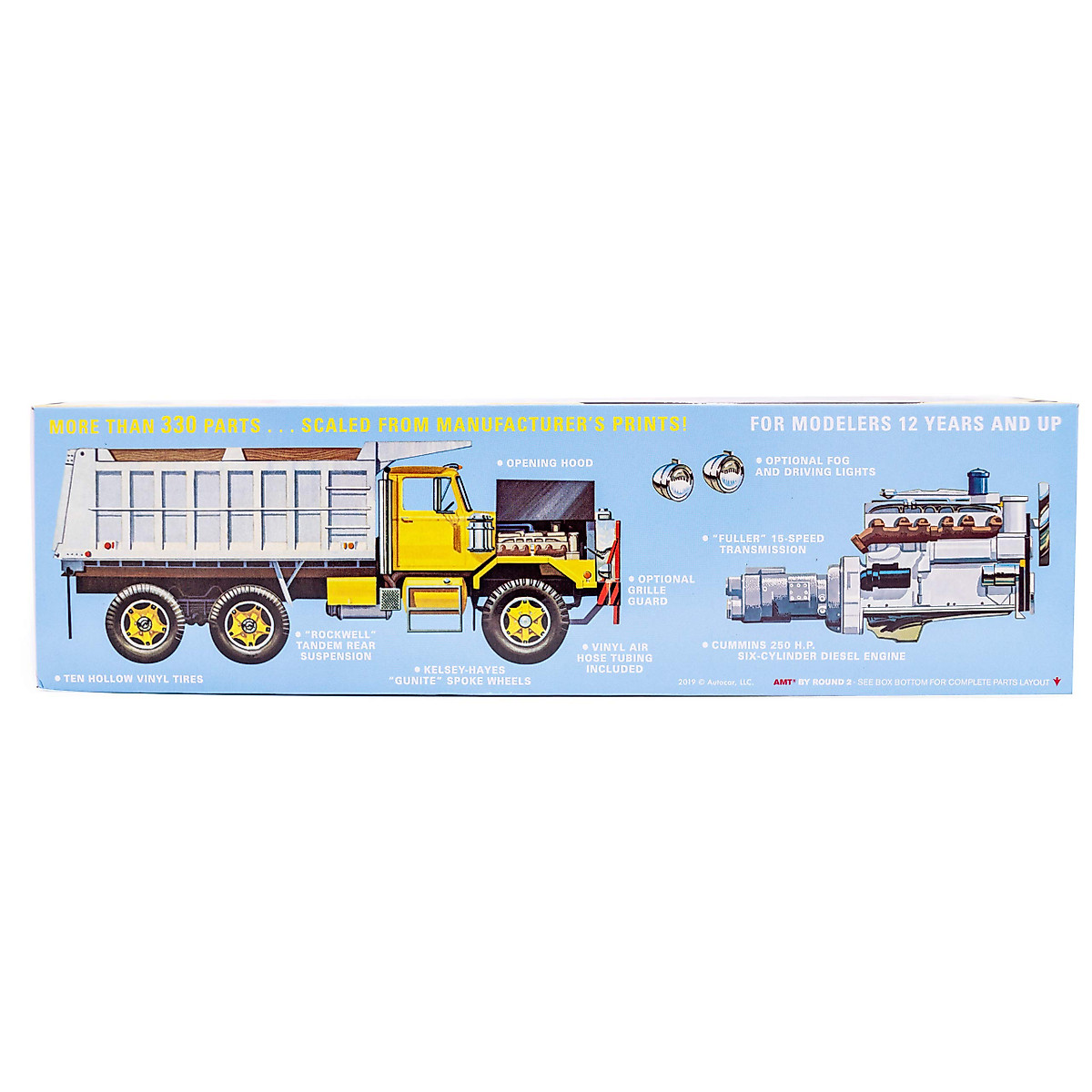 AMT Autocar Dump Truck - 1/25 Scale Model Truck Kit - Buildable Vintage Vehicle for Kids and Adults