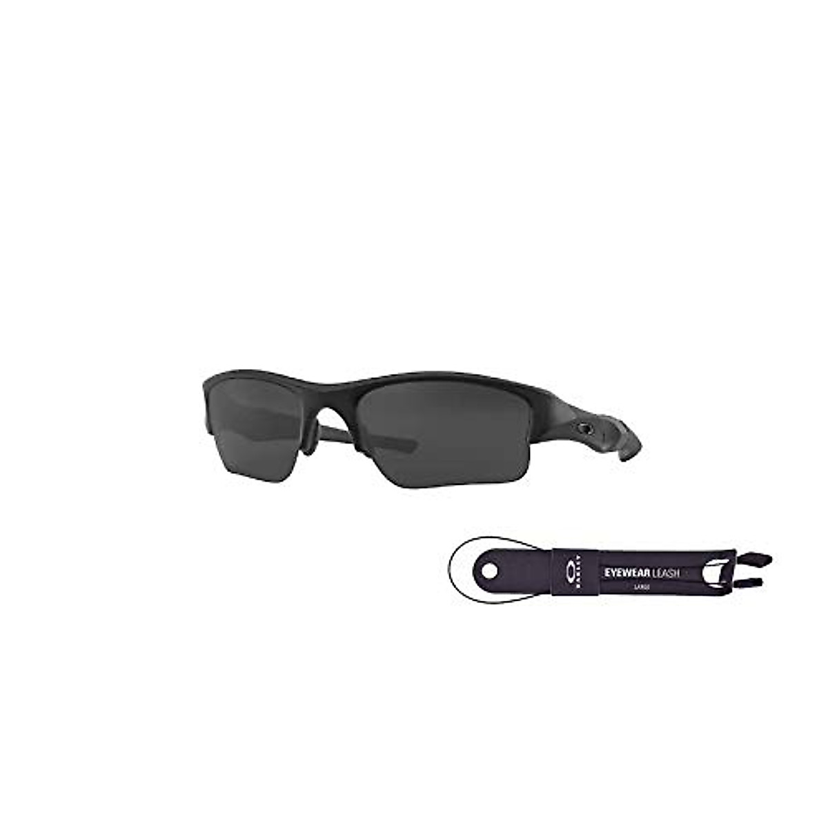 Oakley Flak Jacket XLJ OO9009 11-004 63MM Matte Black/Grey Rectangular Sunglasses for Men + BUNDLE Accessory Leash Kit + BUNDLE with Designer iWear Eyewear Kit