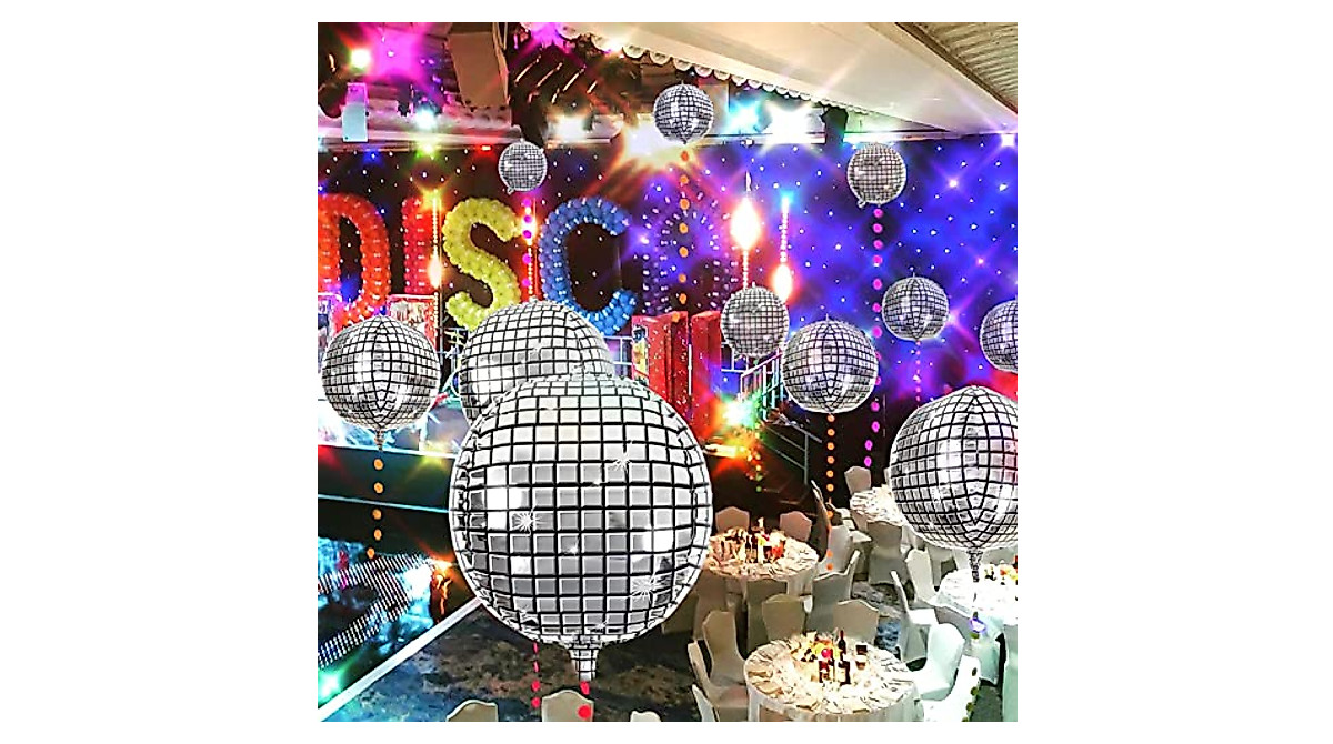 20Pcs Silver Disco Balloons – Perfect for 70s & 80s Party Decor