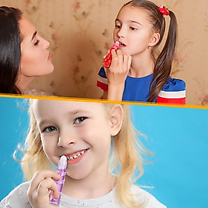 Dansib 30 Pcs Roll on Lip Gloss Glossy Fruit Lip Oil for Girls Kids Clear Flavored Lip Make-up Party Gifts for Teen, Assortment Set (Fruity)