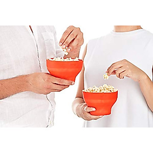 Lékué Mini Microwave Popcorn Maker, Set of 2, Red