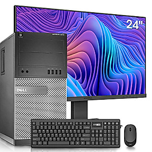 Dell OptiPlex 9010 Tower Computers PC and 24 Inch Monitor Bundle,Intel i7 3.4GHz, 32GB Ram New 512GB SSD,Intel AC7260 Built WiFi Bluetooth,Refurbished Desktop Computers,Windows 10 Pro (Renewed)