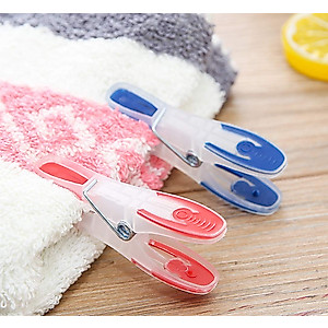 24 Pack Cute Clear Clothes Pins for Pictures Bathroom Clothesline Pegs Shirt Clips for Chip Bags Kitchen