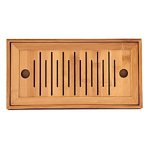 Fdit Mini Bamboo Tea Coffee Serving Tray Kung Fu Tea Plate (10.6in)