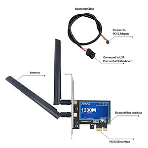 PCI-E WiFi Card BT4.0 for MacOS Windows 7/8/10/11 802.11a/g/n/ac PCI-E PCI Network Adapter mac-Compatible Wi-Fi AirDrop Handoff Instant Hotspot macOS MIMO Mac OS X natively Supported BCM4360 AC1200