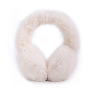 ZOSCGJMY Faux Fur Ear Muffs for Women Girls Winter Cute Warm Furry Fluffy Earmuffs Ear Covers Outdoor (Beige)