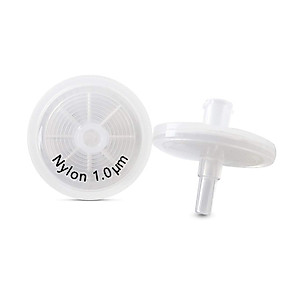 Nylon Syringe Filters [Wettability: Hydrophilic Nylon Membrane] 25mm Diameter 1.0 μm Pore Size Laboratory Filters by Allpure Biotechnology (Pack of 100) (Nylon, 1.0 μm)