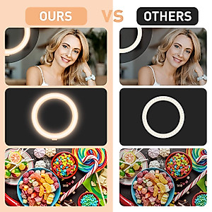 OCROUKI Ring Light with Stand and Phone Holder - Selfie Ring Light with Tripod Stand,3 Lighting Modes and 10 Brightness Levels,for Tiktok,YouTube, Makeup,for Phone and Computer (10.2Inch)