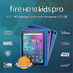 Amazon Fire HD 10 Kids Pro tablet, 10.1", 1080p Full HD, ages 6–12, 32 GB, (2021 release), named"Best Tablet for Big Kids" by Good Housekeeping, Doodle