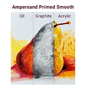 Ampersand Art Supply Wood Gesso Artist Painting Panel: Primed Smooth, 8" x 10", 7/8" Cradled Profile