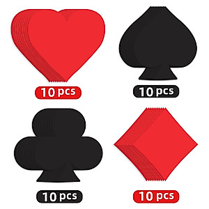 40 Pcs Casino Cutouts Las Vegas Casino Party Decorations Poker Silhouette for Casino Poker Theme Birthday Party Supplies School Bulletin Board Craft Home Wall Decor