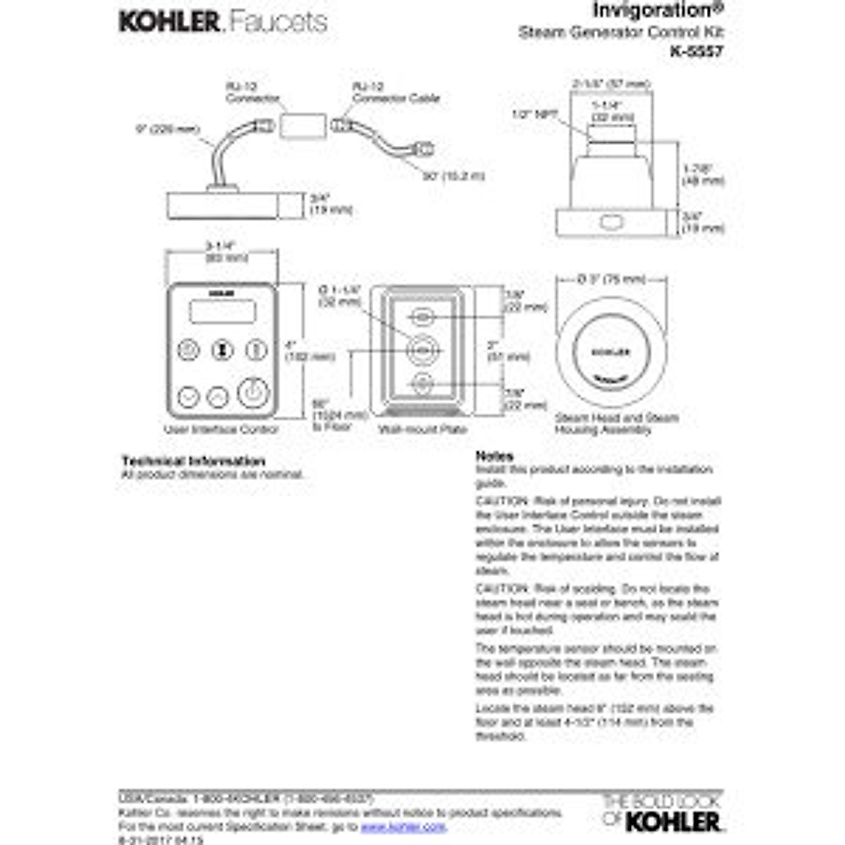 KOHLER K-5557-CP 5557-CP Steam, No Size, Polished Chrome