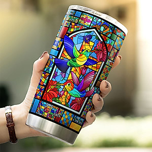 CUBICER Hummingbird Tumbler With Lid For Women Girl Teens Loves Hummingbirds Bird Lovers Decor Home Coffee Travel Stainless Mugs 20 Oz Glasses Drinking Kitchen Accessories Gifts