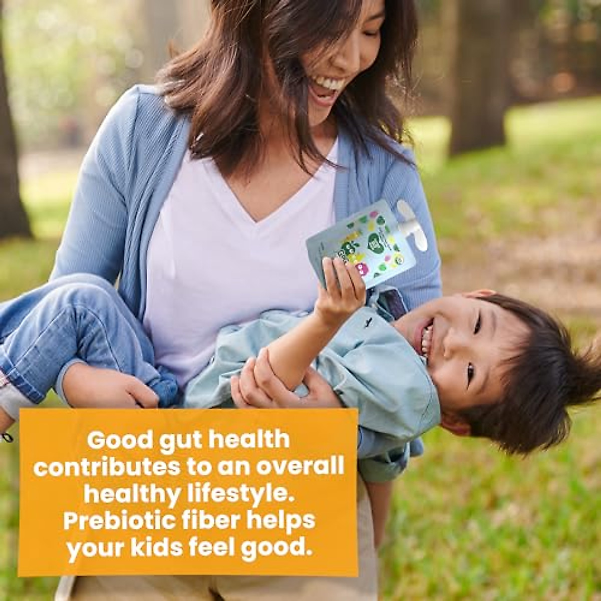 GoGo SqueeZ Happy TummieZ Organic Apple Pear Yellow Carrot Raspberry, 3.2 Oz (Pack of 4), Kids Snacks with Prebiotic Fiber, Gluten Free, Nut Free, Dairy Free Gut-Friendly Snack