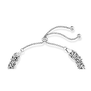 Miabella Italian 925 Sterling Silver Byzantine Bolo Bracelet for Women, Adjustable Bracelet Handmade in Italy (sterling-silver)