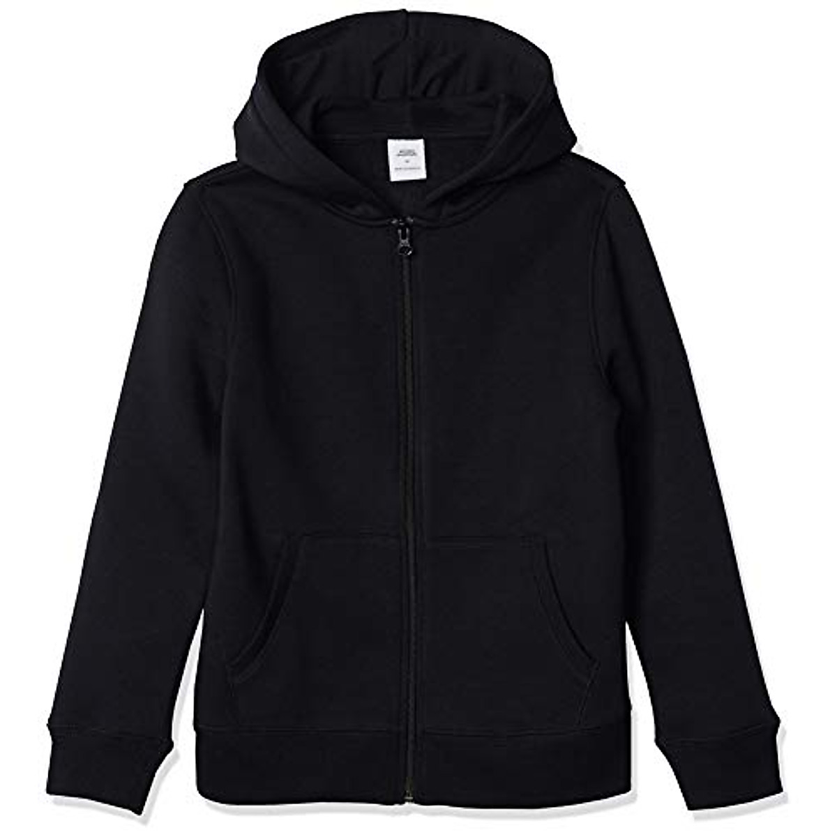 Amazon Essentials Boys' Fleece Zip-Up Hoodie Sweatshirt, Black, X-Small
