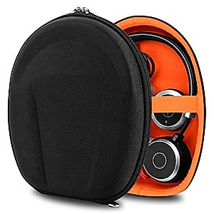 Geekria Shield Headphones Case Compatible with Jabra Evolve 65, 65UC, 40, 40 UC, 20 UC Case, Replacement Hard Shell Travel Carrying Bag (Black)