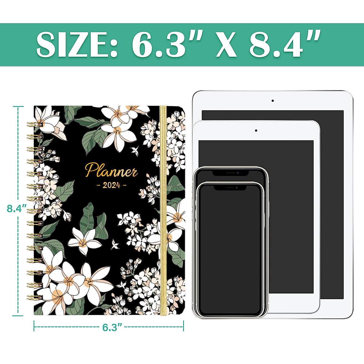 2023-2024 Planner – Jul.2023 - Jun.2024, 2023-2024 Academic Planner Weekly and Monthly, 6.4" x 8.5", Tabs, Back Pocket, Strong Twin - Wire Binding, Hardcover, Thick Paper, Inspirational Quotes, Notes