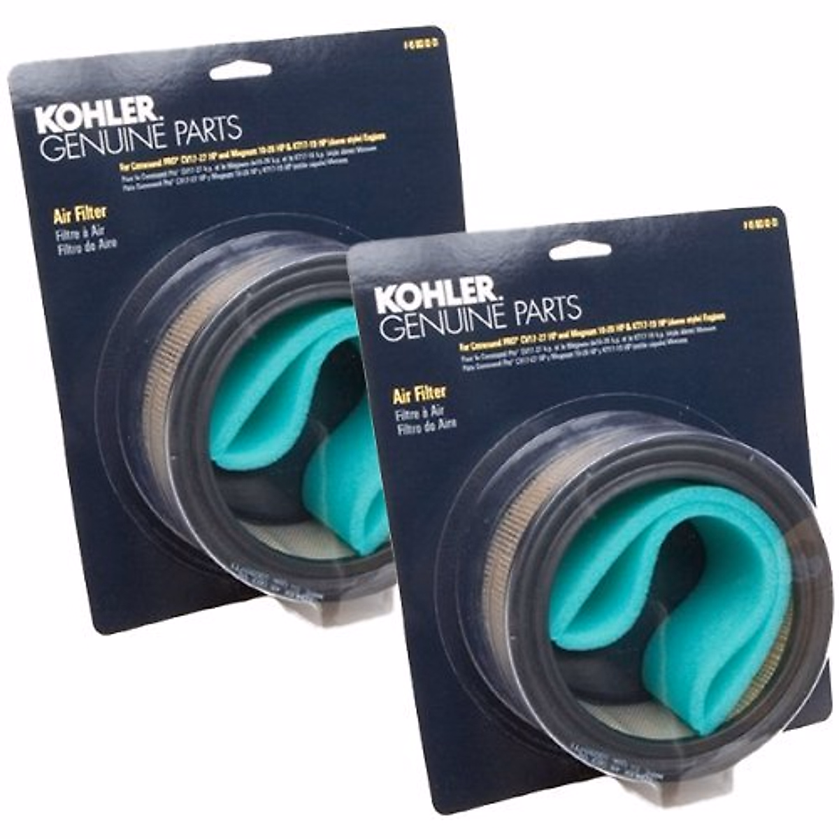 Kohler (2 Pack) 47 883 03-S1 Engine Air Filter With Pre-Cleaner Kit For K361, CH18, CH20, CH25 And CV17 - CV22