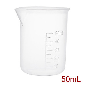 uxcell Measuring Cups 50ml PP Plastic Graduated Beaker Transparent for Lab Kitchen liquids 6pcs