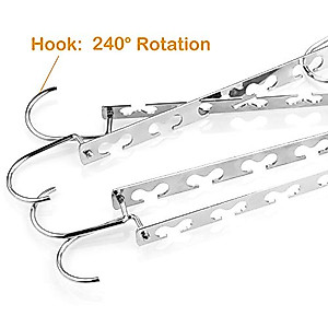 CBTONE 12 Pack Closet Space Saving Hangers, Multi-Purpose Metal Magic Hangers Cascading Hanger Updated Hook Design Metal Hangers for Organizing Wardrobe Clothing Hanger