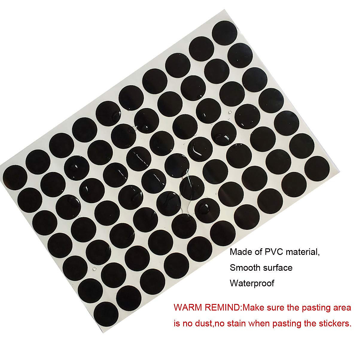 4 Sheet PVC Self-Adhesive Screw Hole Stickers,18mm Screws Covers Caps for Cabinet Wardrobe