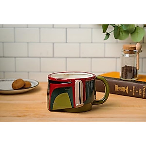Silver Buffalo Star Wars Boba Fett’s Helmet with Battle Scars Ceramic 3D Sculpted Mug, 20 Ounces