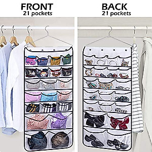 Misslo Hanging Closet Dual-Sided Organizers, 42 Pockets, 38.5 by 17.75-Inch