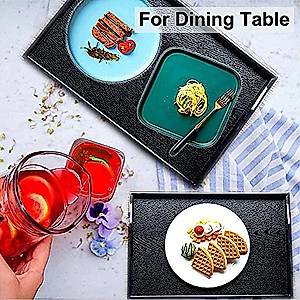 Set of 3 Wooden Serving Trays,Large Serving Trays,Serving Trays for Eating,Serving Tray with Handles,Breakfast Trays,Food Trays,Serving Tray for Ottomans