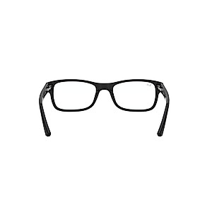Ray-Ban RX5268 Rectangular Prescription Eyeglass Frames, Matte Black/Demo Lens, 52 mm