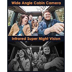 Dual Dash Cam 4K, Dash Cam Front and Inside, Dash Camera for Cars with 64GB SD Card, Infrared Night Vision, 1.5 inch IPS Screen, Loop Recording, Accident Lock, WDR, Parking Monitor for Taxi Driver