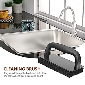 Happyyami Food Scraper Tool 1 Set Barbecue Rack Cleaning Brush BBQ Grate Cleaner Sponge Heavy Duty Griddle Scouring Pad Grill Rack Oil Remover for Home Kitchen Food Scraper