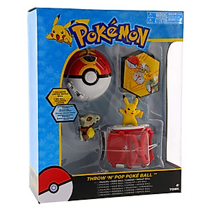Tomy Pokemon Throw 'N' Pop Duel Pikachu Pokeball & Cubone Repeat Ball Figure Set